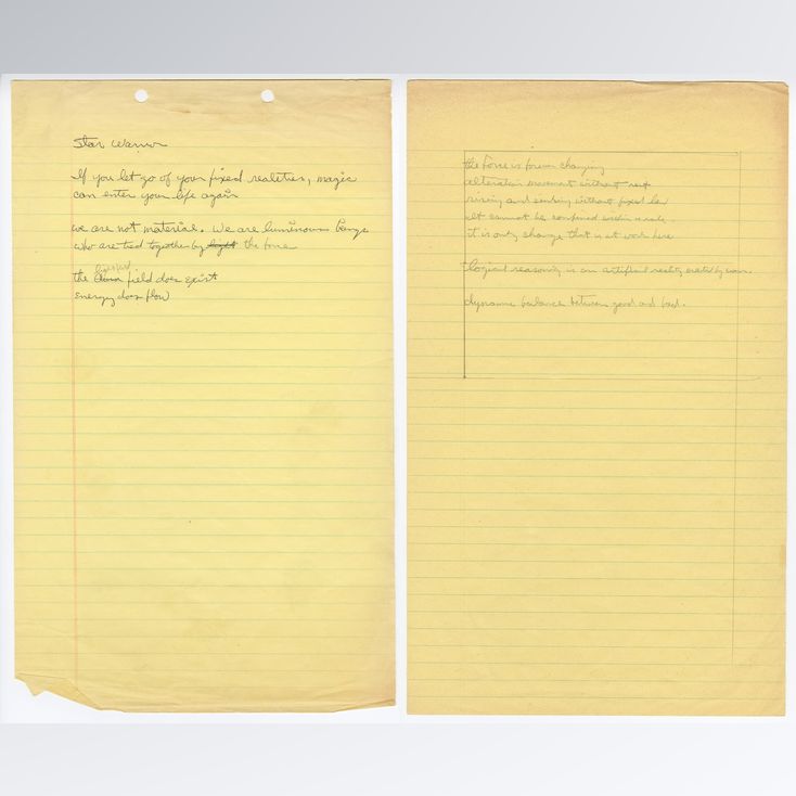 Lot 405 - Pair of Handwritten George Lucas The Force and Luminous ...