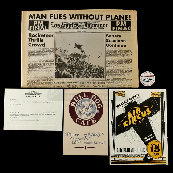 Bulldog Cafe Menu, Rocketeer Thrills Crowd Newspaper, and Bigelows Air ...