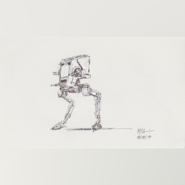 AT-ST Chicken Walker Sketch | STAR WARS: PREQUEL TRILOGY (1999-2005)