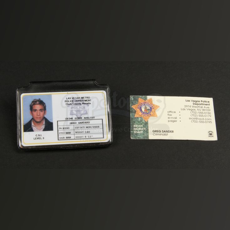 Greg Sanders (Eric Szmanda) ID Card | CSI: CRIME SCENE INVESTIGATION (2000)