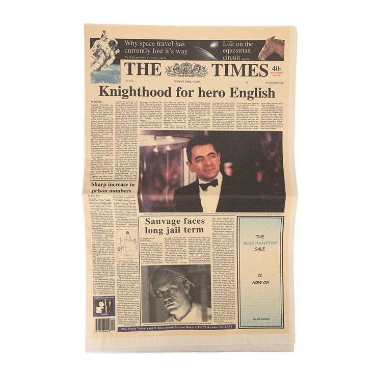 Knighthood For Hero English Newspaper | JOHNNY ENGLISH (2003)