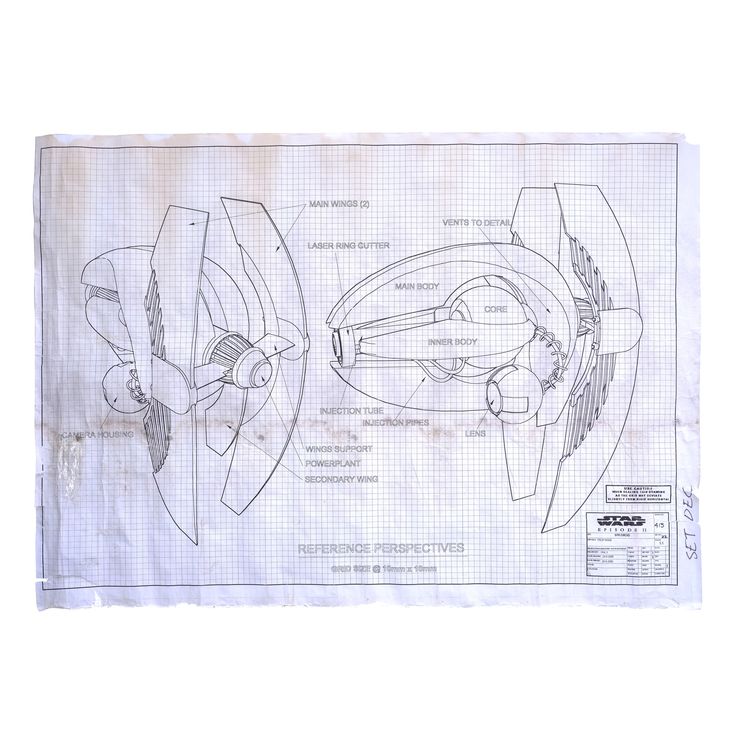 Lot 1252 - Printed Production Sith Droid Blueprint | STAR WARS: ATTACK ...