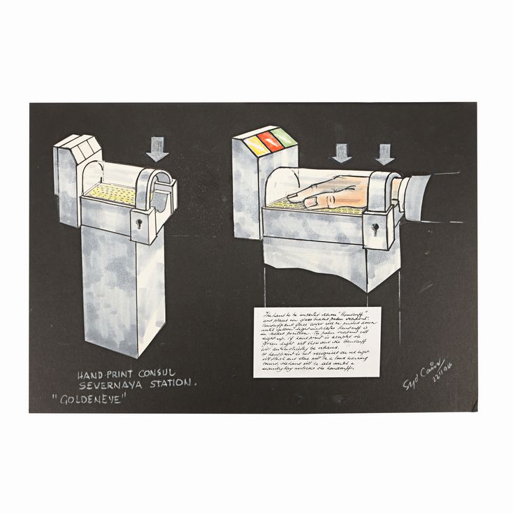 Lot #1279: JAMES BOND: GOLDENEYE (1995) - Hand-drawn Syd Cain Handprint ...