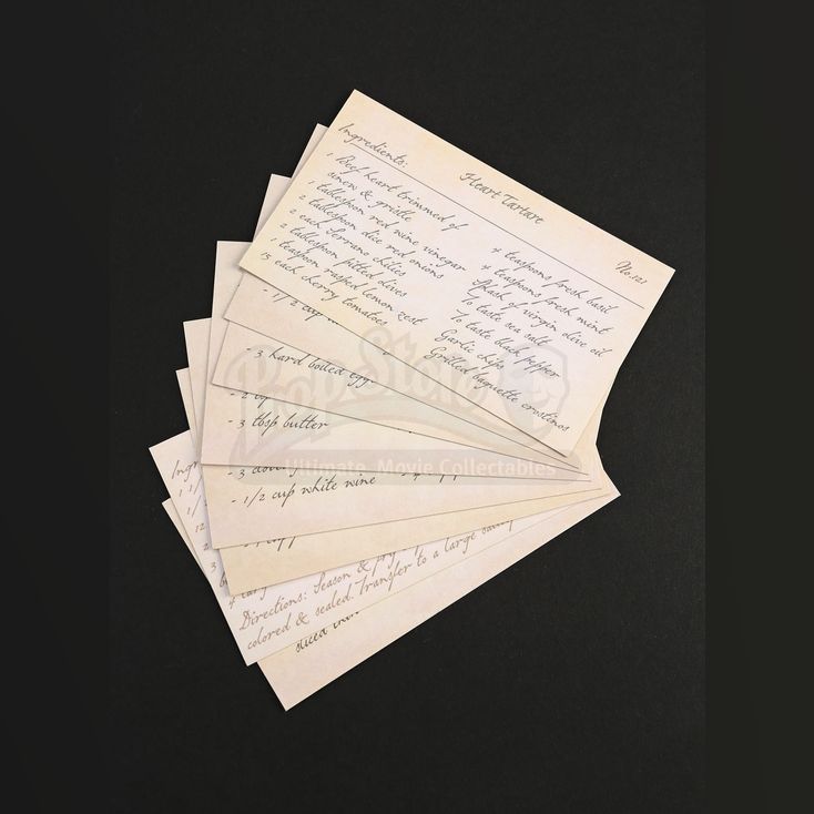 Hannibal Lecters (Mads MIkkelsen) Heart Tartare and Other Recipe Cards ...