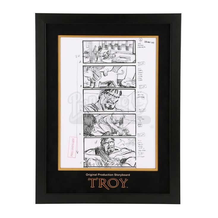 Original Production Storyboard - Hector and His Son Playing | TROY (2004)
