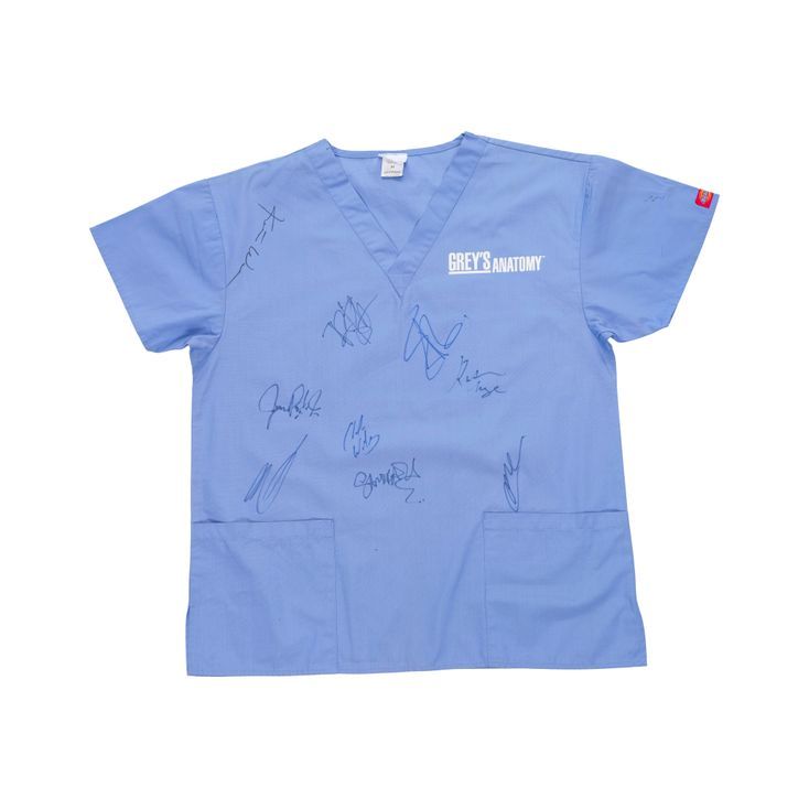 765. Cast-Autographed Scrub Top ### GREY'S ANATOMY (T.V. SERIES, 2005 ...
