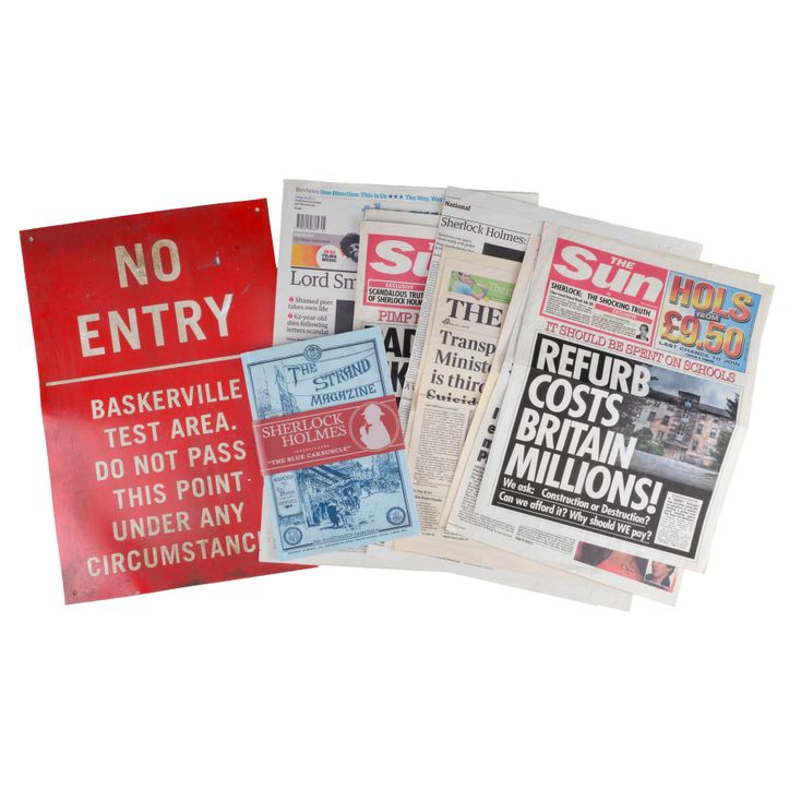 935. Set of Eight Newspapers, Sign, and a Book ### SHERLOCK (2010-2017)
