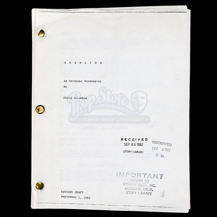 Revised Draft Script | GREMLINS (1984)