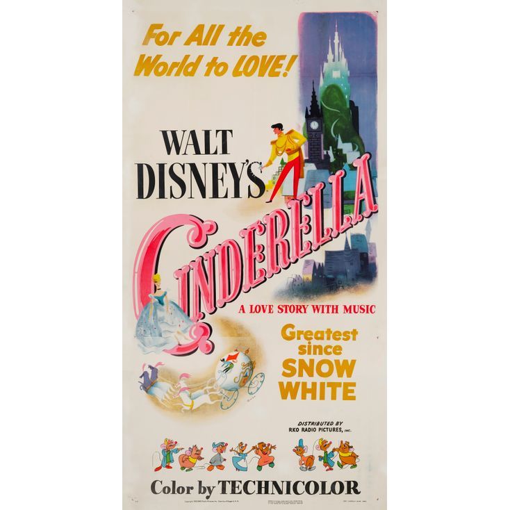 80. CINDERELLA - Three Sheet Three Sheet (41 x 79) Style A Fine on ...