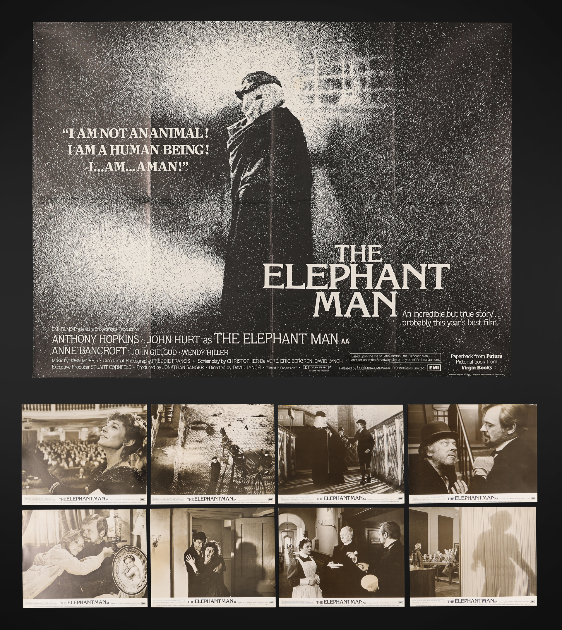 Lot #110 - THE ELEPHANT MAN (1980) - UK Quad and Complete Set of Eight ...