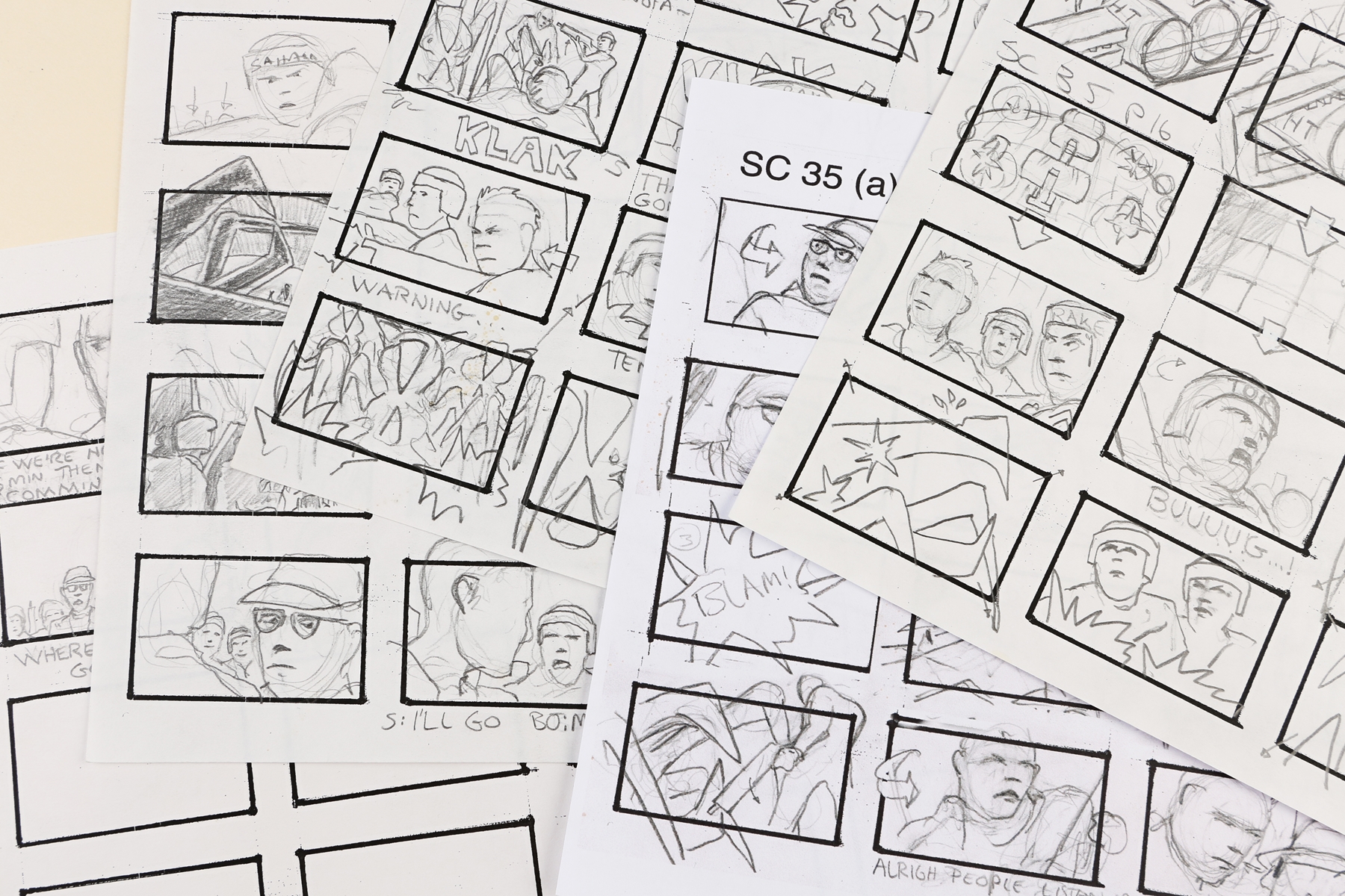Hand-Drawn Storyboard Scenes 34-65 by Phil Tippett | Propstore - Find ...