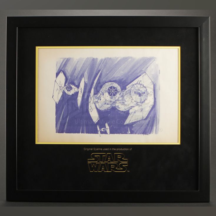 Framed Dyeline - Imperial TIE Boarding Craft and TIE Fighters | STAR ...