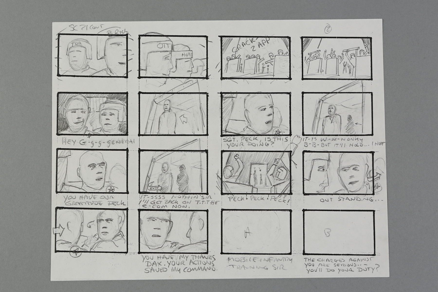 Hand-Drawn Storyboard Scenes 67-80 by Phil Tippett | Propstore - Find ...