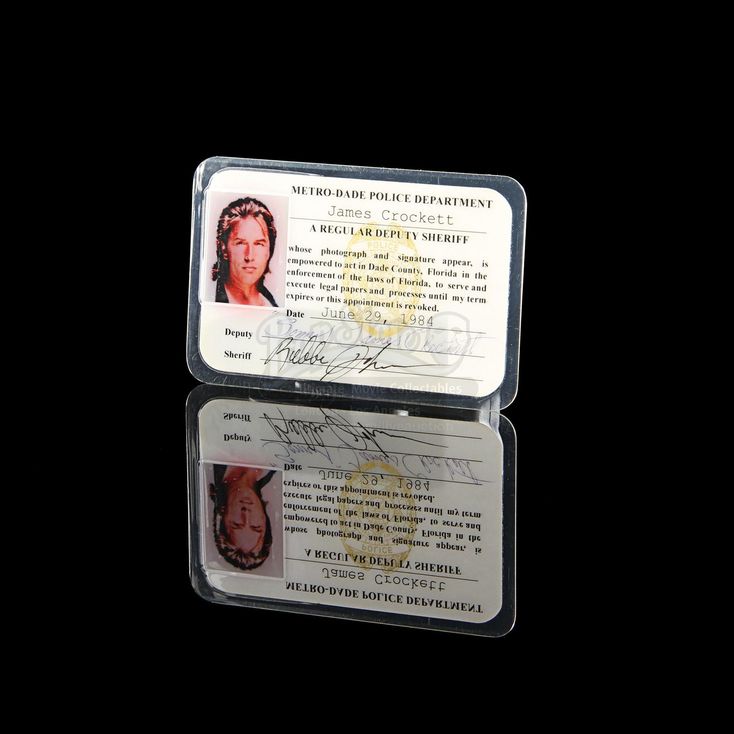 Detective James Crocketts (Don Johnson) Police Photo ID | MIAMI VICE ...