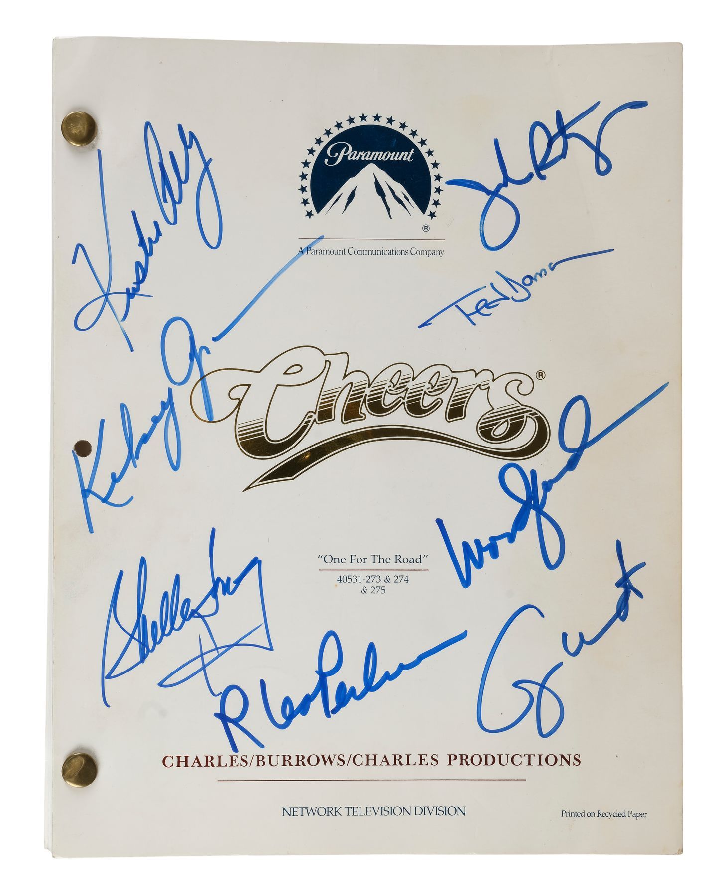 557. Cast-Autographed Final Draft Script ### CHEERS (T.V. SERIES, 1982 ...