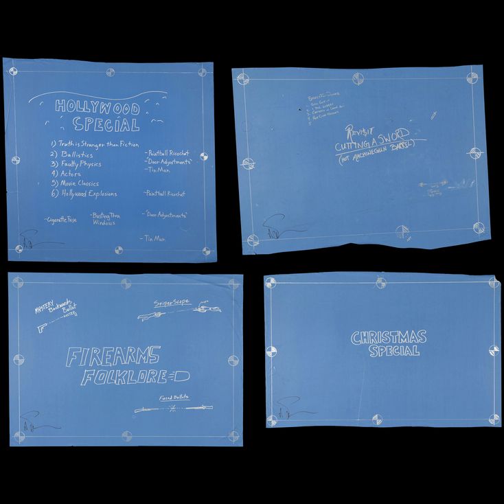 Lot 129 Set of Four Blueprint Titled Posters Signed by Adam Savage with ...