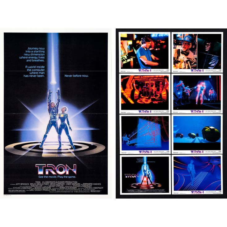 904. TRON - One Sheet and Lobby Card Set (8) With Sleeve One Sheet and Lobby Card Set (8) With ...