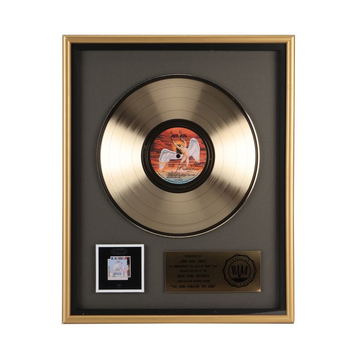 Lot 188. The Song Remains the Same Gold Disc Award Presented to John ...
