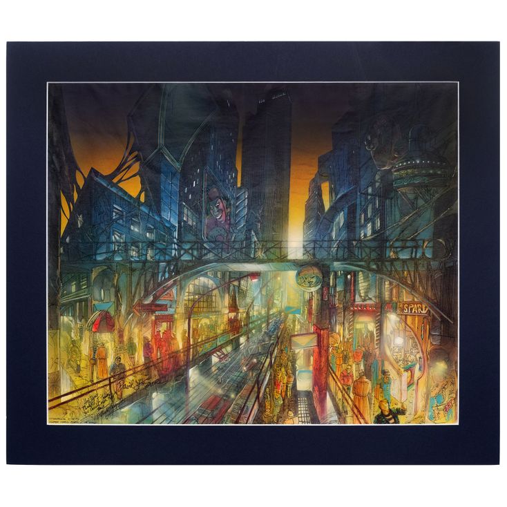 1011. Hand-painted Patrick Tatopoulos Dinohattan Concept Painting ...