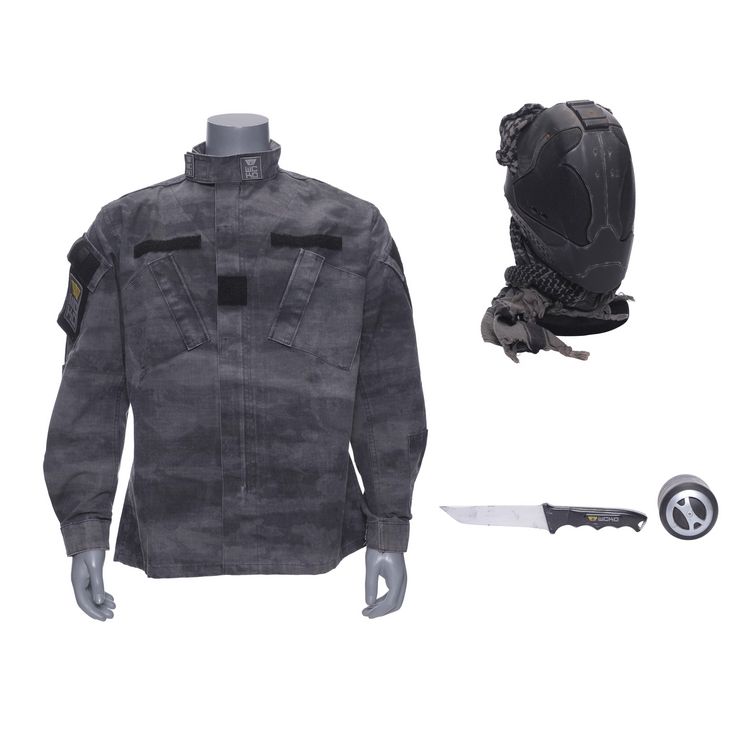 1165. WCKD Trooper Jacket and Helmet with Stunt Knife and Grenade ...