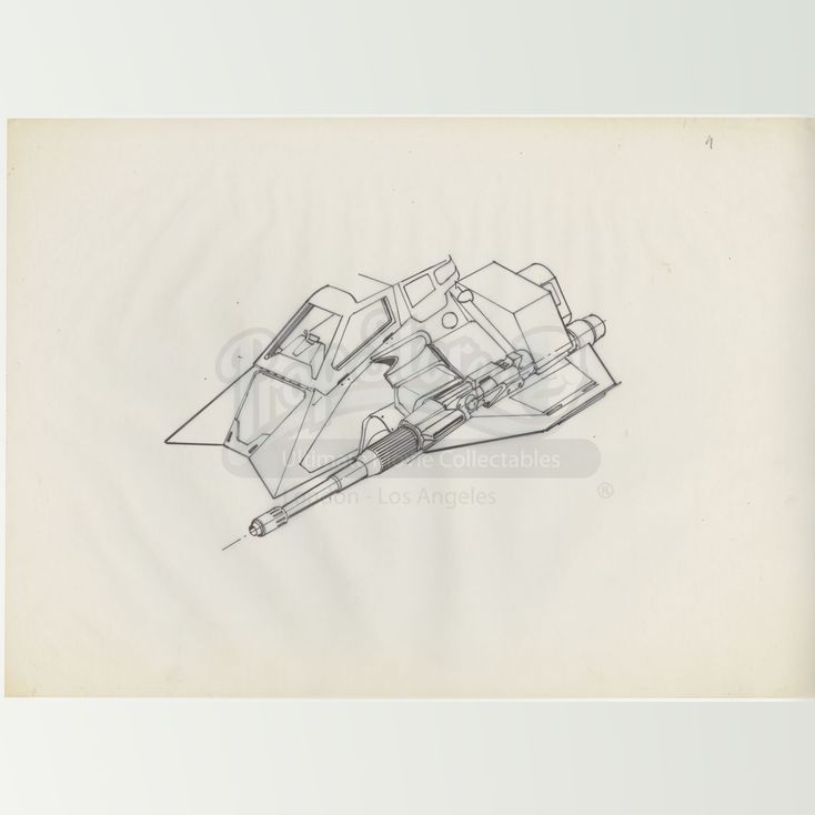 Hand-Drawn Rebel Snowspeeder Cocnept Sketch by Ralph McQuarrie | STAR ...