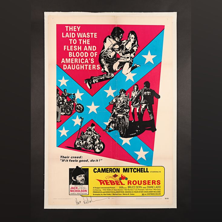 Lot #307 - THE REBEL ROUSERS (1970) - Jack Nicholson Autographed US One ...