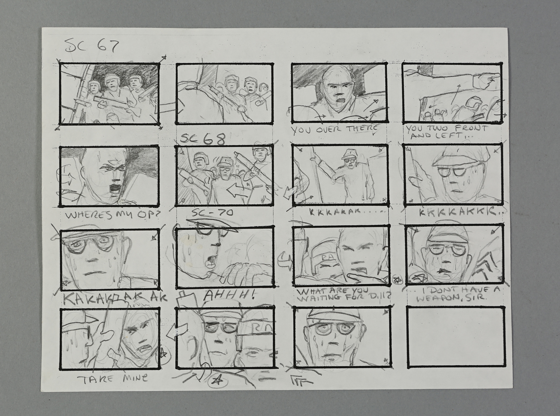 Hand-Drawn Storyboard Scenes 67-80 by Phil Tippett | Propstore - Find ...