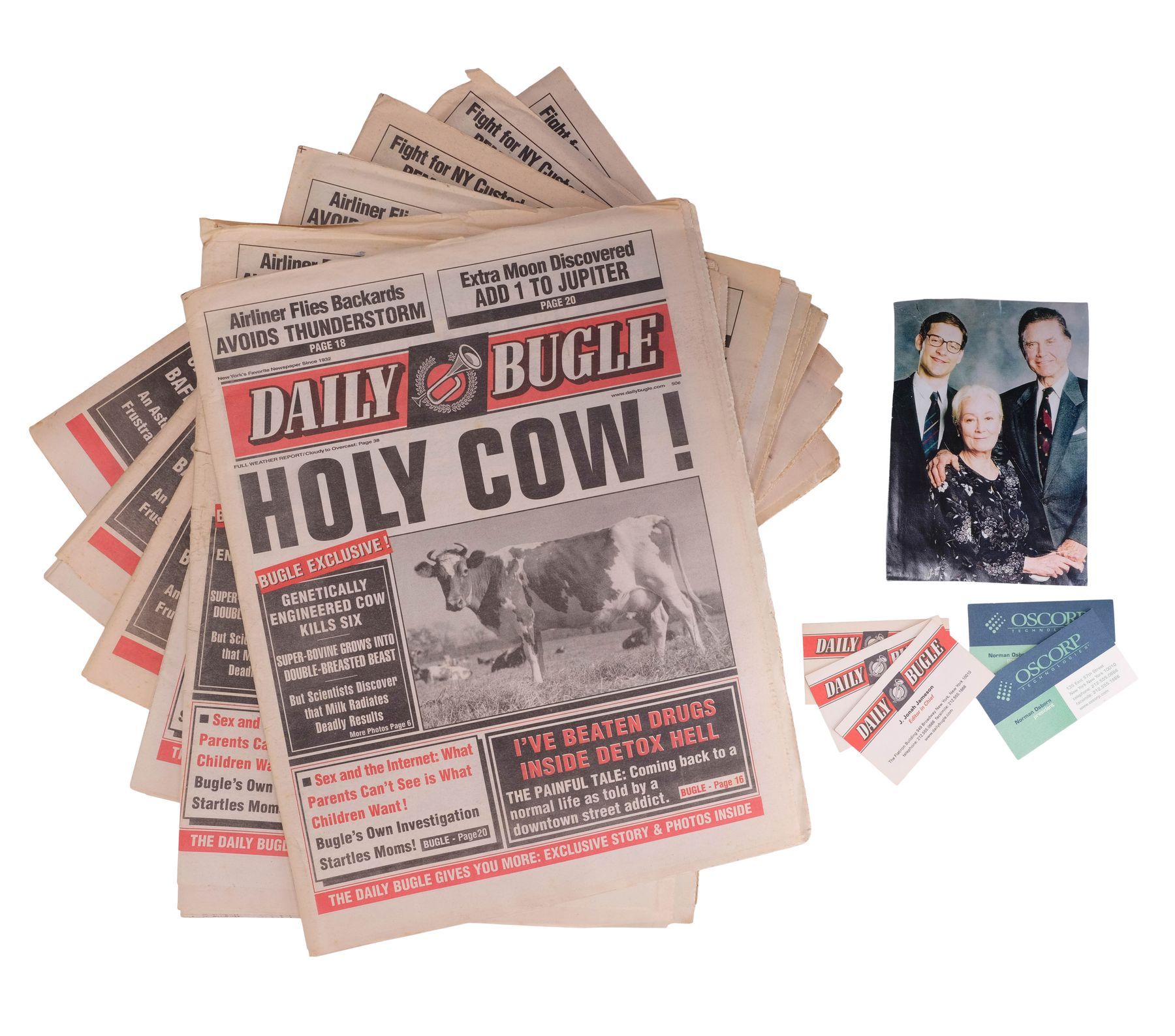 904. Set of Six Daily Bugle Newspapers, Photo of Parker Family, and ...