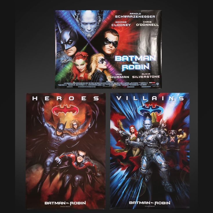 Lot #31 - BATMAN AND ROBIN (1997) - UK Quad and Two One-Sheet Posters, 1997