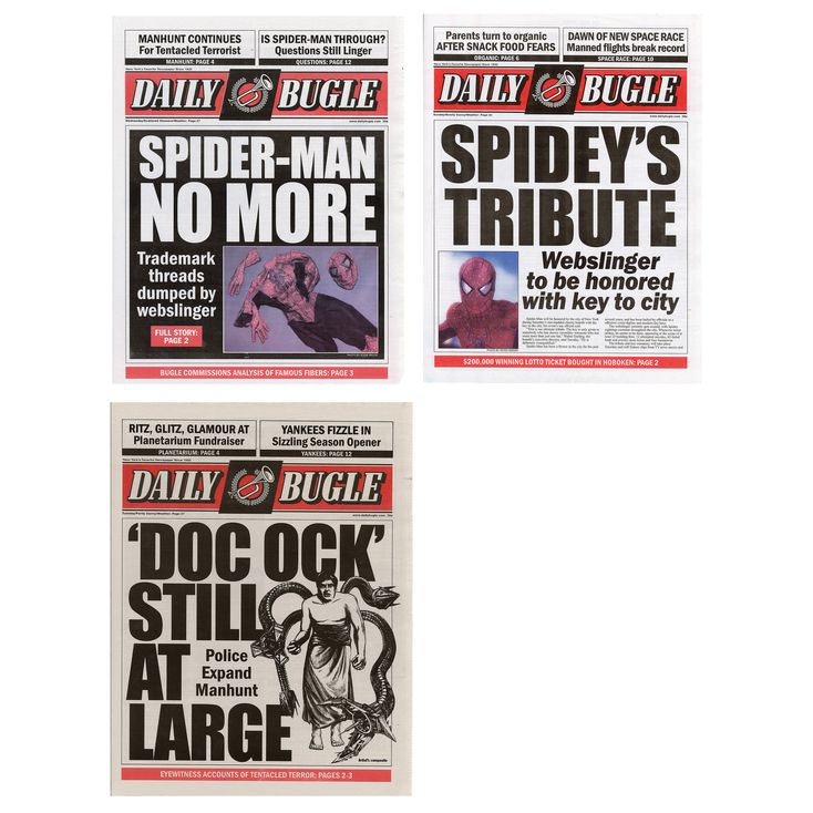 Lot 680 - Set of Three Daily Bugle Newspaper Covers | SPIDER-MAN 2 (2004)