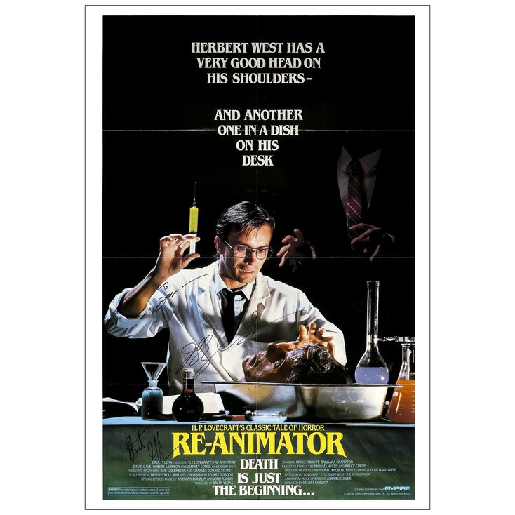 Lot # 98: RE-ANIMATOR - One-Sheet (28 x 41 ) Autographed by Stuart ...