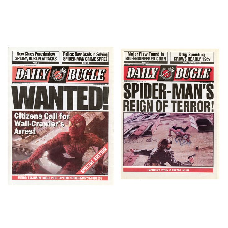 400. Pair of Daily Bugle Newspaper Covers | SPIDER-MAN (2002)