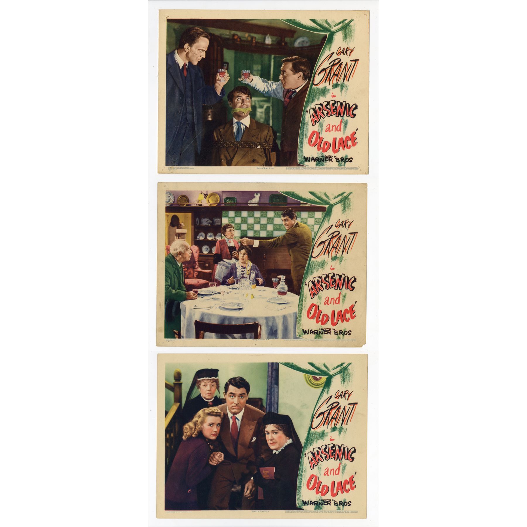 16. Lobby Cards (3) (11 x 14 ); Fine ### ARSENIC AND OLD LACE (1944)