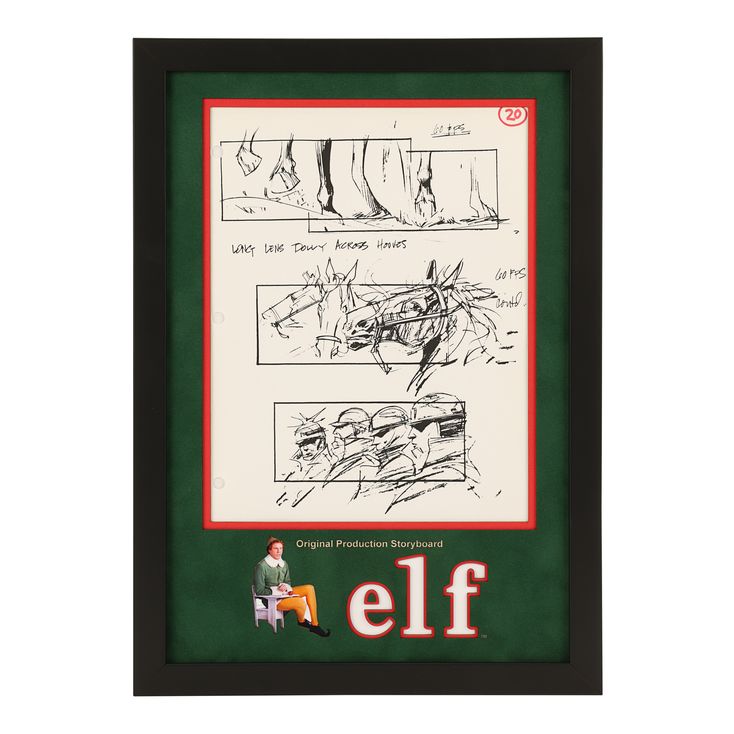 Production-Used Storyboard - Pan Along Rangers and Horses | ELF (2003)