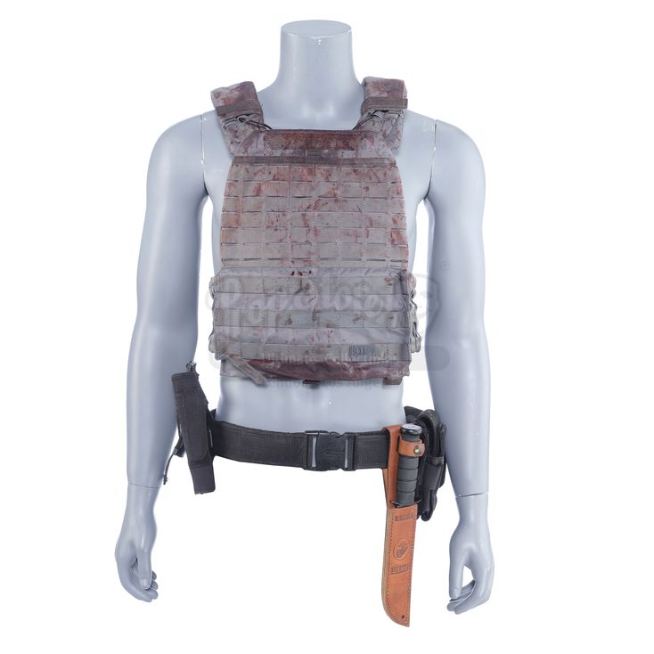 Billy Russos Bloodied Stunt Protective Vest, Utility Belt, and Knife ...