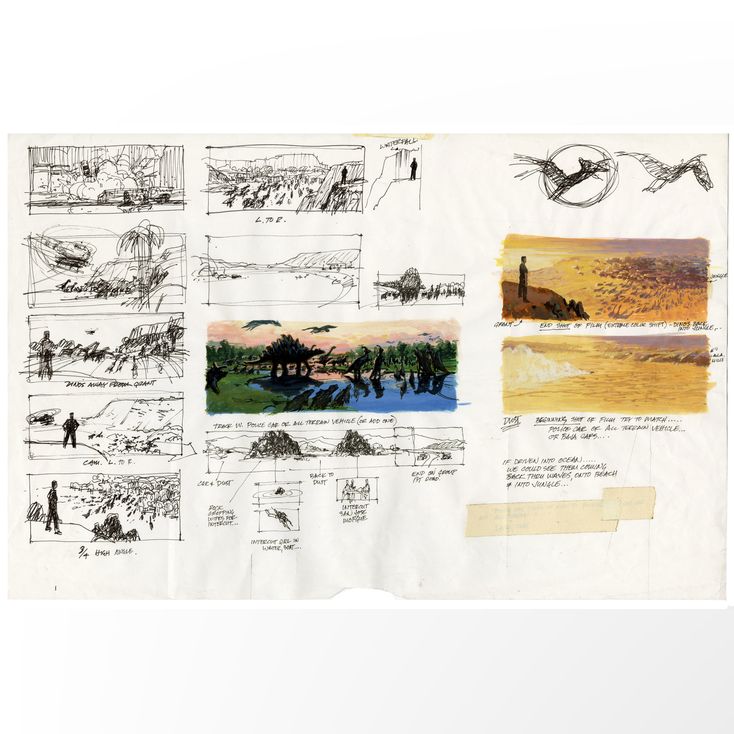Lot 884 - Hand-Illustrated Jack Johnson Storyboard Sheet | JURASSIC ...