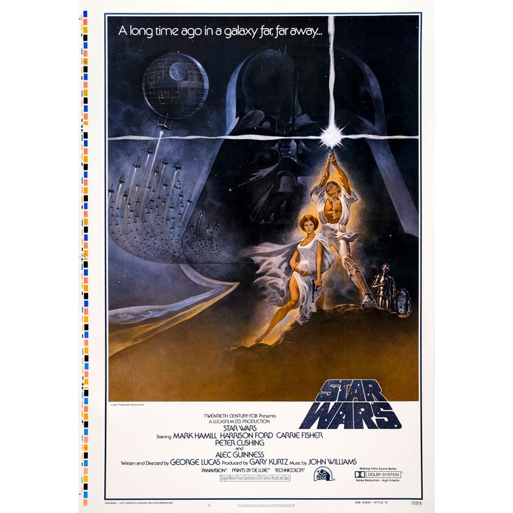386. STAR WARS A NEW HOPE - First Printing Printers Proof One Sheet ...
