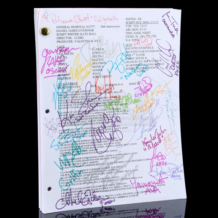 General Hospital 50th Anniversary Signed Script | GENERAL HOSPITAL (1963)