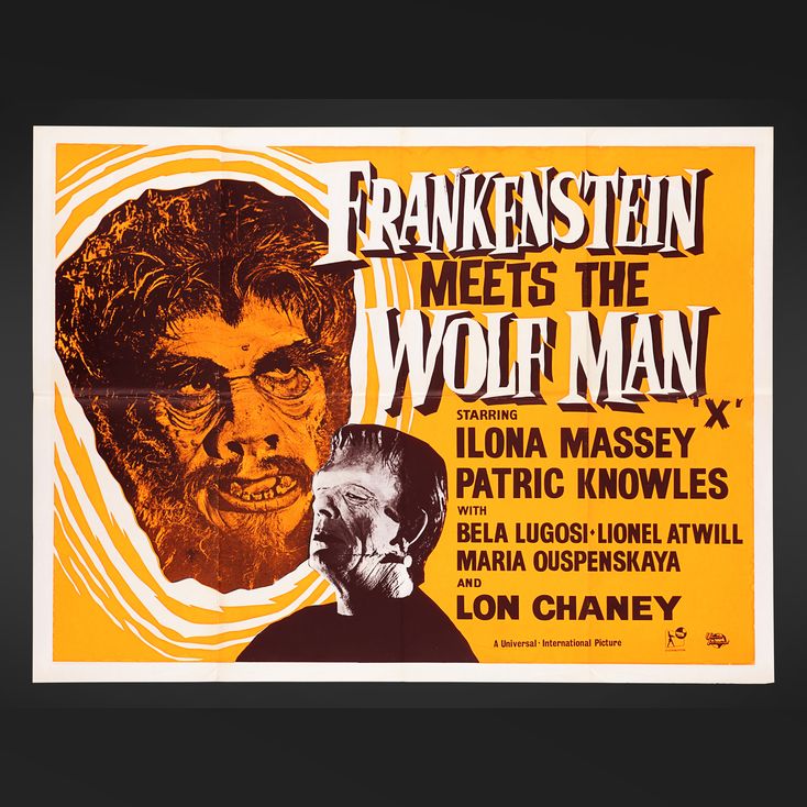 Lot 124 - Poster Live Auction - UK Quad, 1960s | FRANKENSTEIN MEETS THE ...