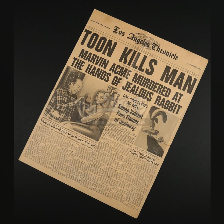 Los Angeles Chronicle Toon Kills Man Newspaper | WHO FRAMED ROGER ...