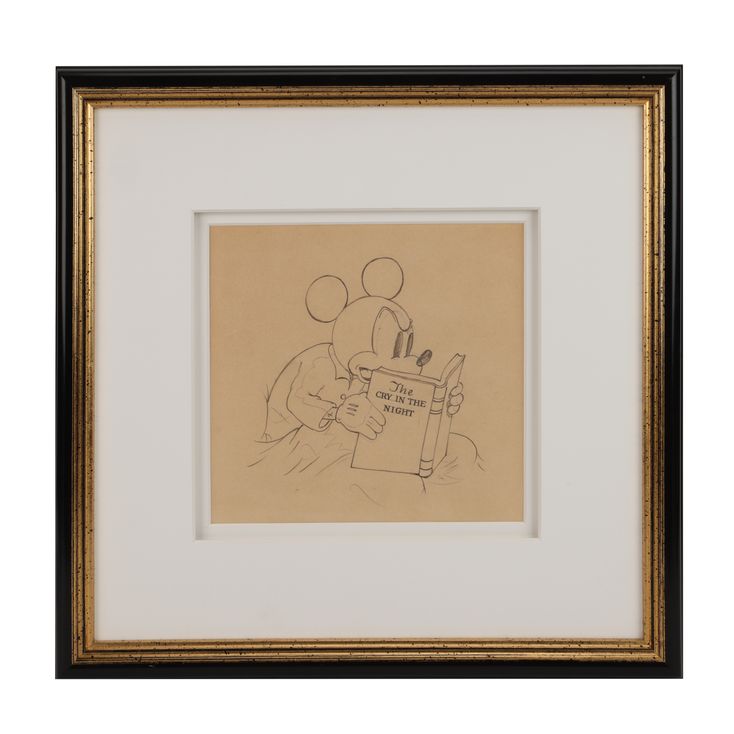 2124. Framed Mickey Mouse Reading Original Production Drawing ...