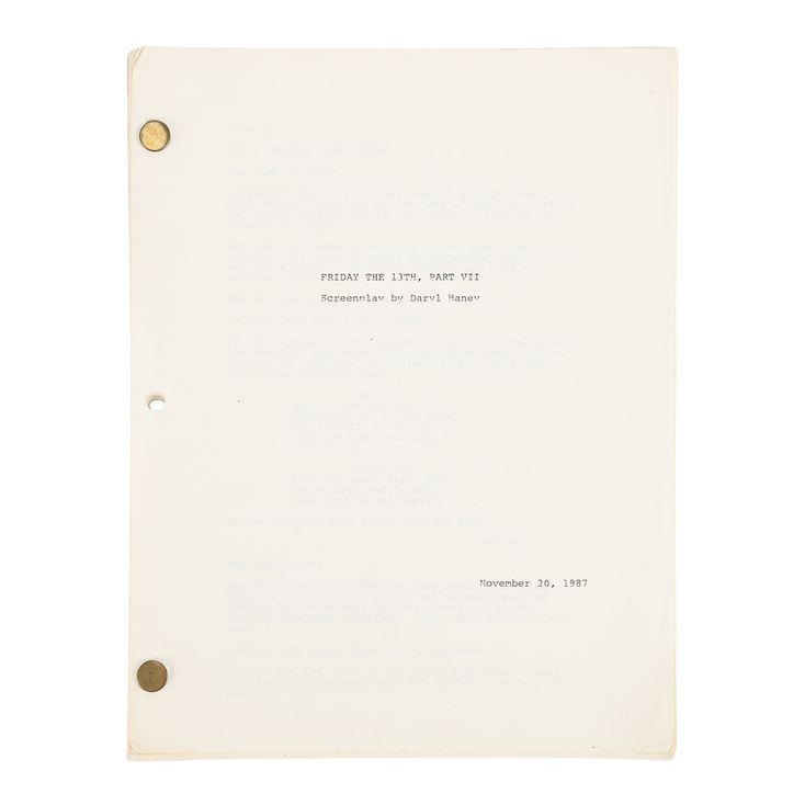 Lot #773 - FRIDAY THE 13TH PART VII: THE NEW BLOOD (1988) - Mario ...