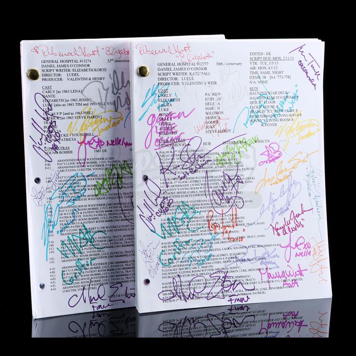 General Hospital 50th and 52nd Anniversary Signed Script | GENERAL ...