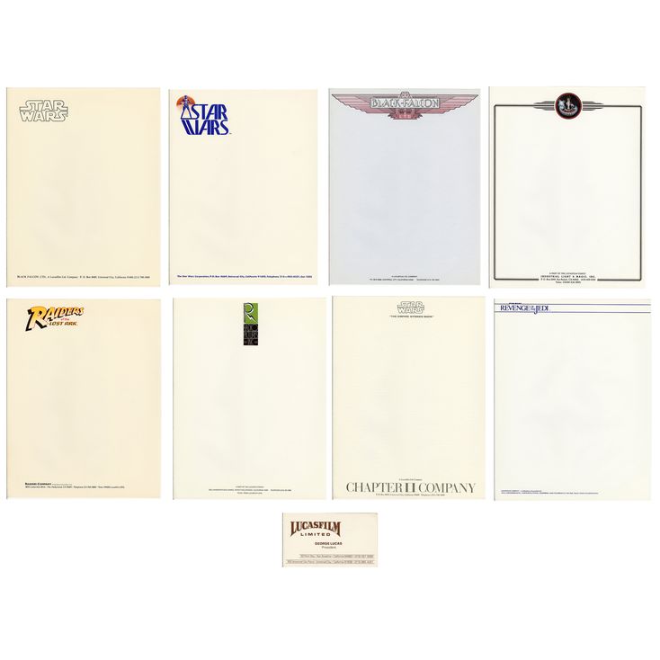Lot 1271 - George Lucas Business Card and Subsidiary Letterheads ...