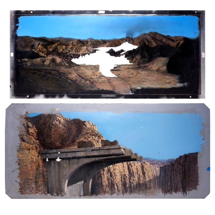 285. Pair of Hand-Painted Michele Moen Gorge Jump Matte Paintings ...