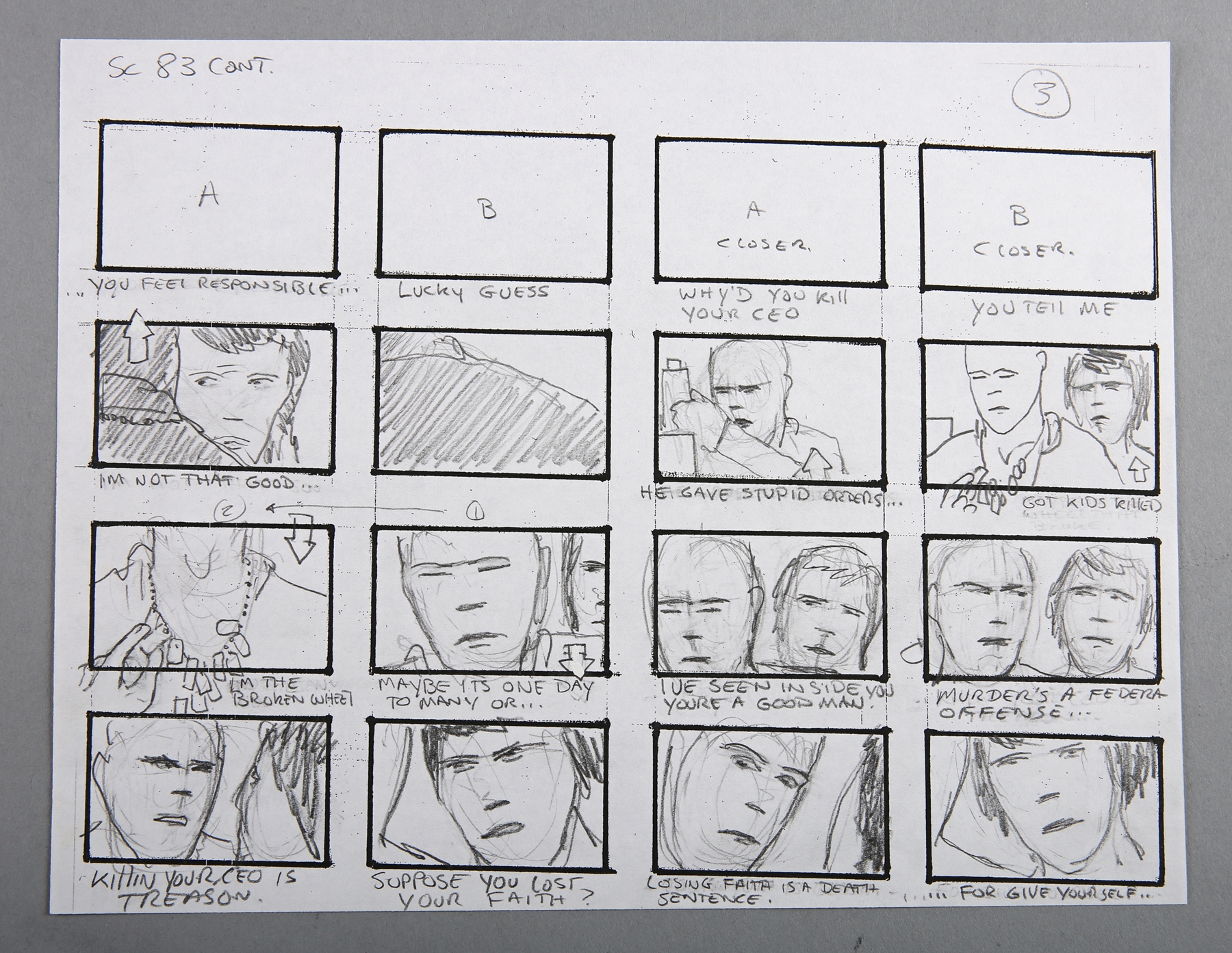 Hand-Drawn Storyboard Scenes 81-91 by Phil Tippett | STARSHIP TROOPERS ...