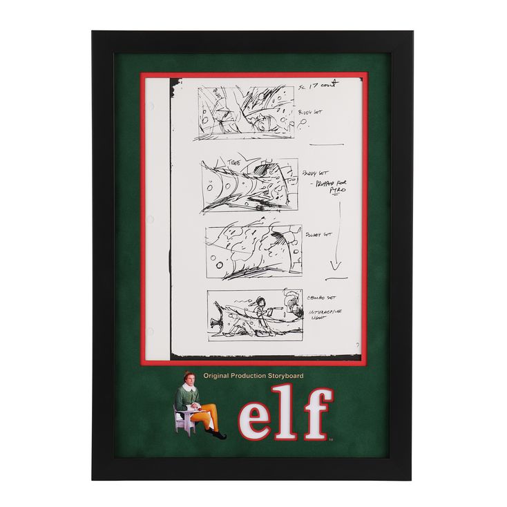 Production-Used Storyboard - Prepped For Pyro | ELF (2003)