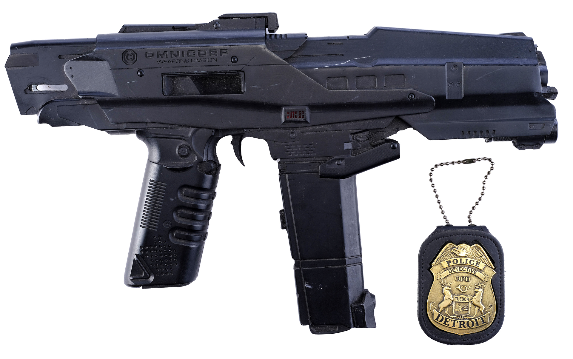 Lot 303 - RoboCops Stunt-Modified M2 Battle Rifle and Police Badge ...