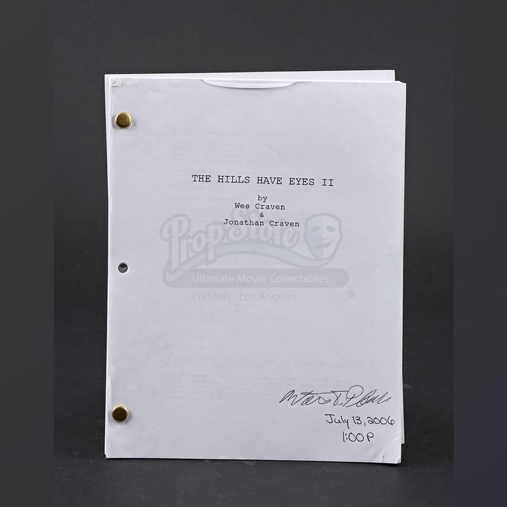 Walter Phelan-Signed Film Script | HILLS HAVE EYES 2, THE (2007)