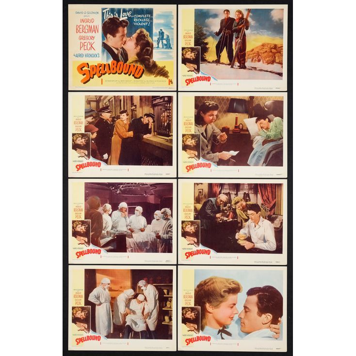 1059. Lobby Card Set (8) (11 x 14 ); Very Fine ### SPELLBOUND (R-1949)